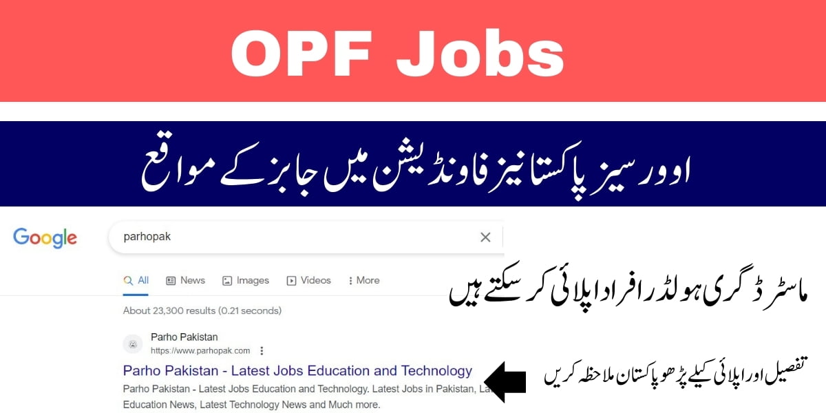 Overseas Pakistanis Foundation OPF Jobs 2024 Download Application Form