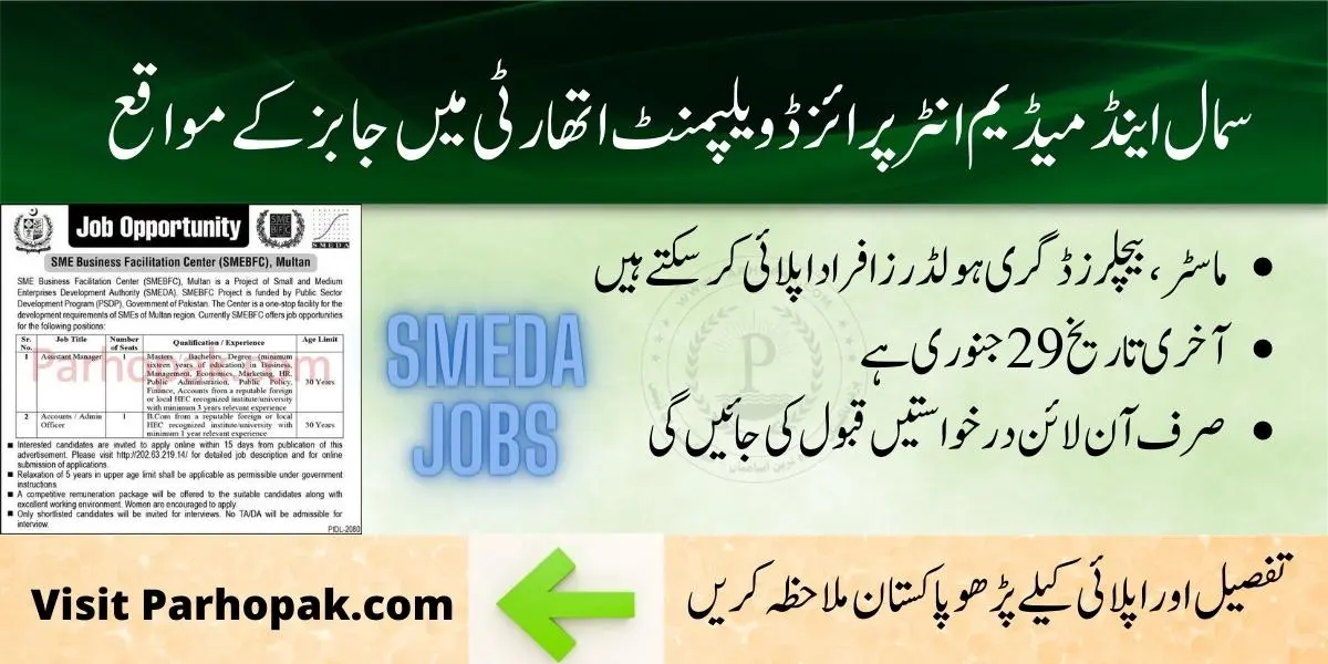 SMEDA Jobs 2023 -Latest Small and Medium Enterprises Development ...