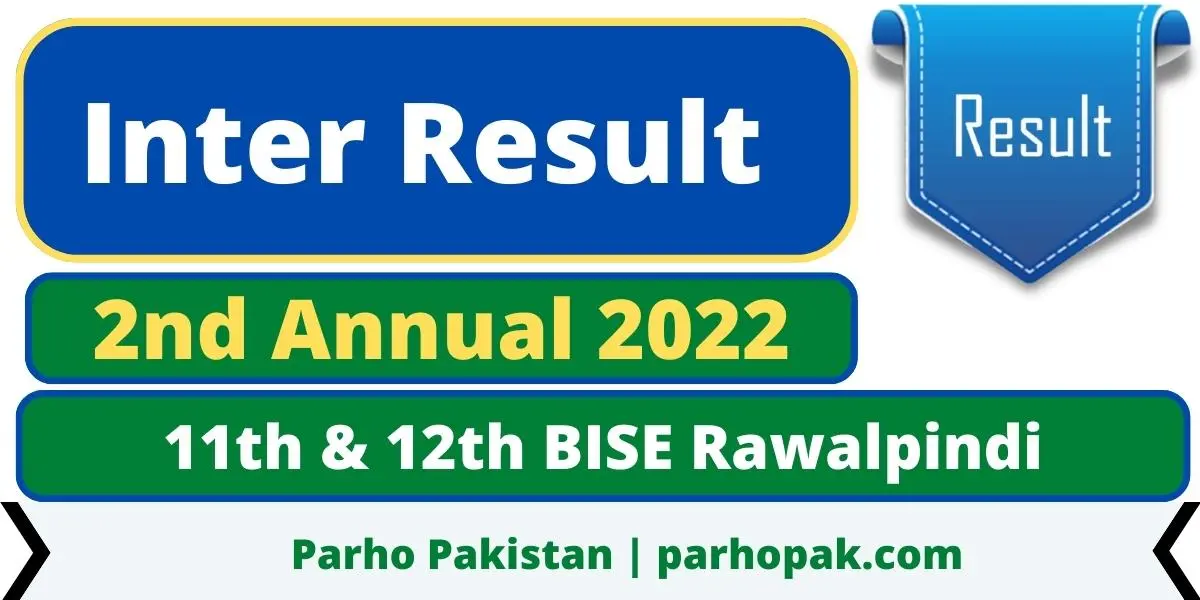 BISE Rawalpindi Result 2023 for Intermediate 2nd Annual 2022