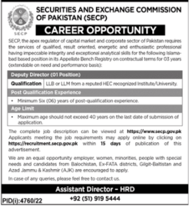 SECP Jobs 2023 - Latest Securities and Exchange Commission of Pakistan ...