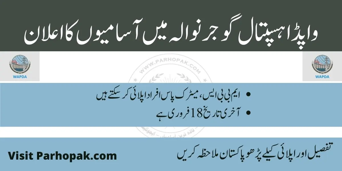 WAPDA Hospital Gujranwala Jobs 2023 - Water and Power Development ...