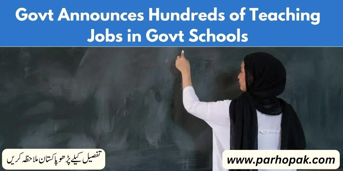 Government Announces Hundreds of Teaching Jobs in Government Schools