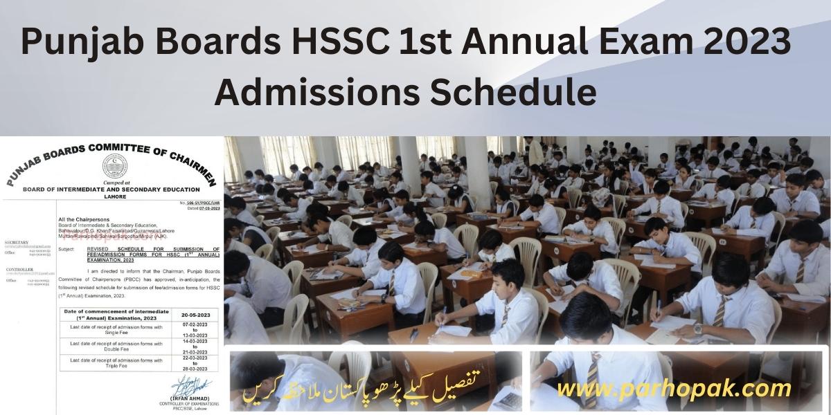 All Punjab Boards Schedule for Submission of Fee and Admission Forms ...