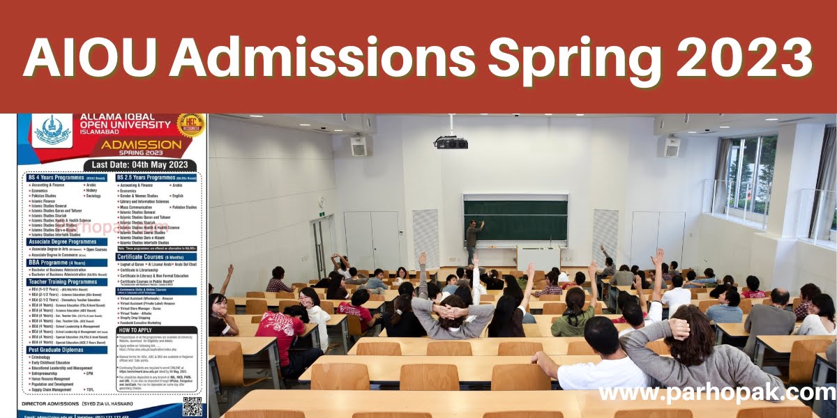 AIOU Admission Spring 2023 - Allama Iqbal Open University Admission
