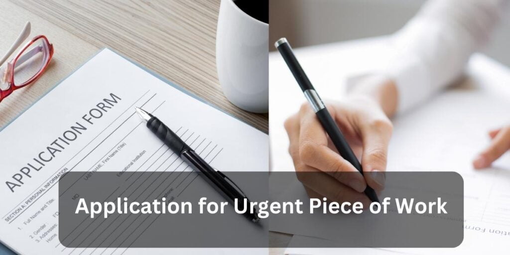 Application for Urgent Piece of Work School College University and Office