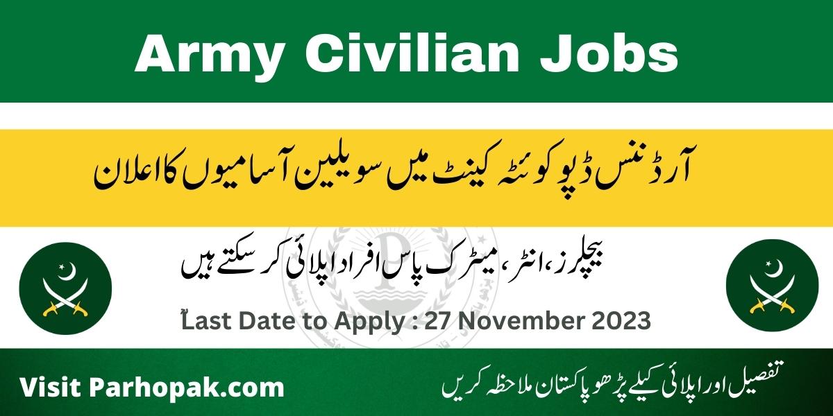 Pak Army Civilian Jobs 2023 in Ordnance Depot Quetta Cantt