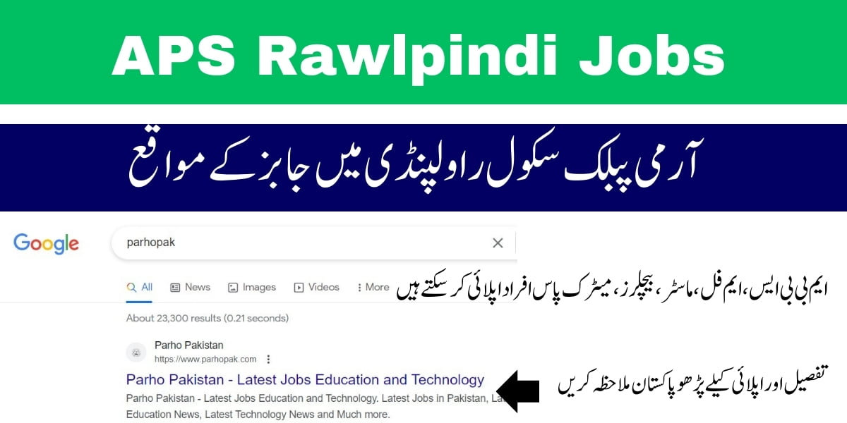Army Public School Rawalpindi Admin and Teaching Jobs 2024